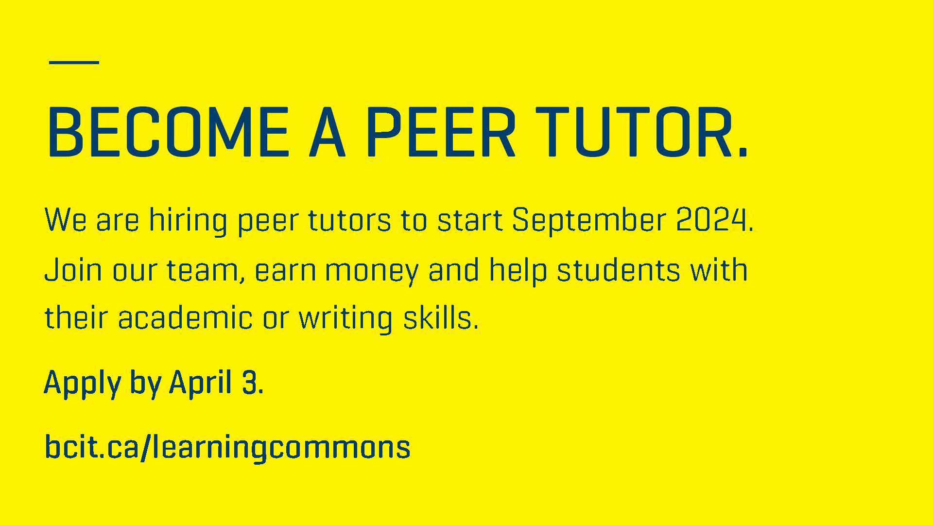 Become a Peer Tutor