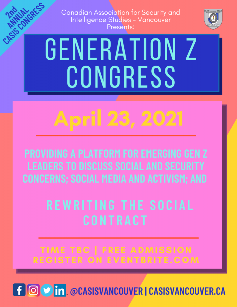 CASIS Vancouver Generation Z Congress – April 23, 2021